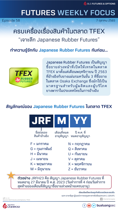 เจาะลึก Japanese Rubber Futures - TFEX : Thailand Futures Exchange